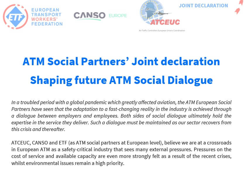 ETF: European Transport Workers' Federation | ATM Social Partners ...