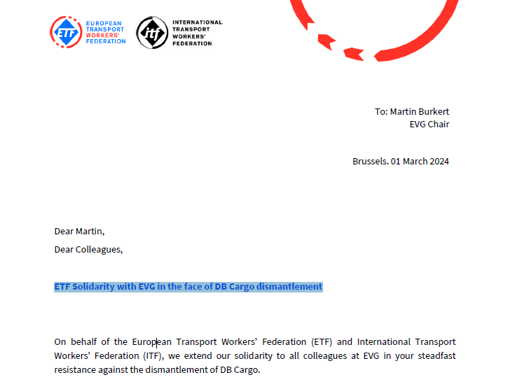 ETF: European Transport Workers' Federation | ETF-ITF Solidarity Letter ...